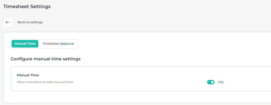 Timesheet Settings