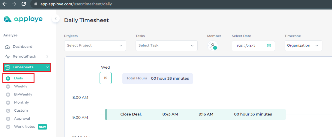 How to check the Timesheets?